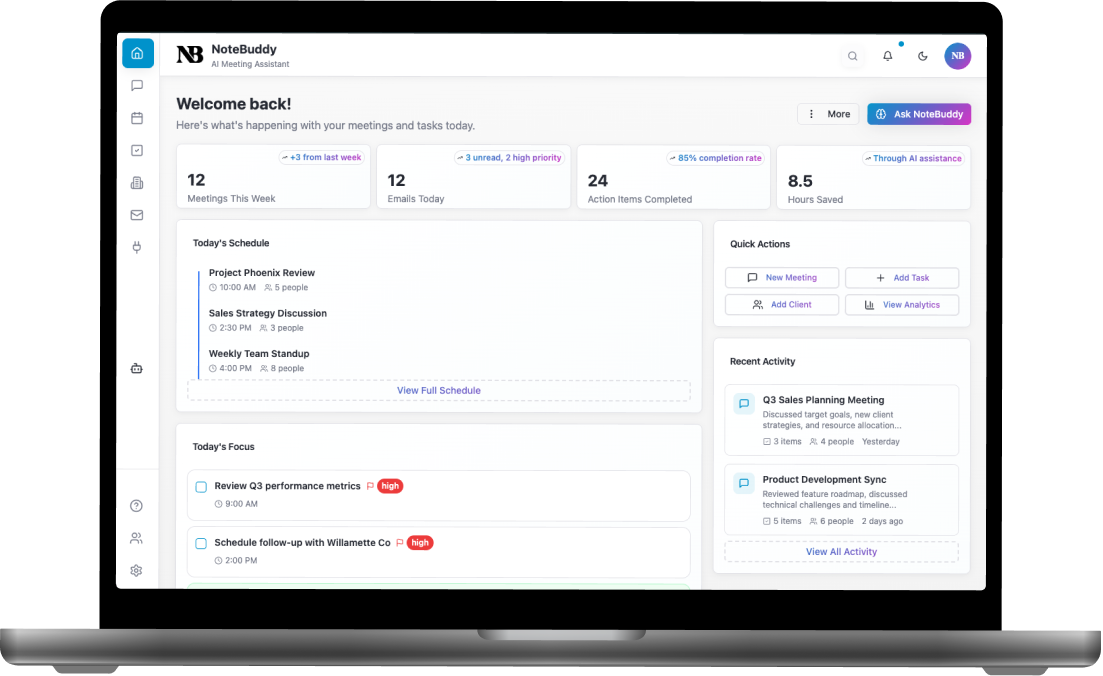 NoteBuddy - Your Executive AI Assistant for Smarter Meetings